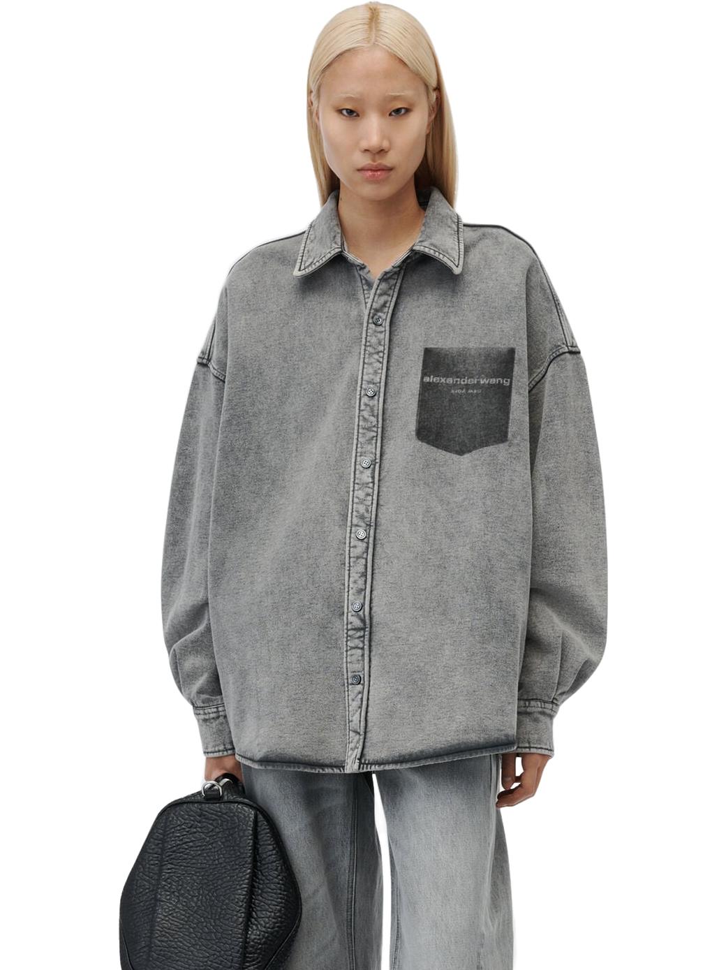 ALEXANDER WANG Alexander Wang Shadow Pocket Button Down Shirt